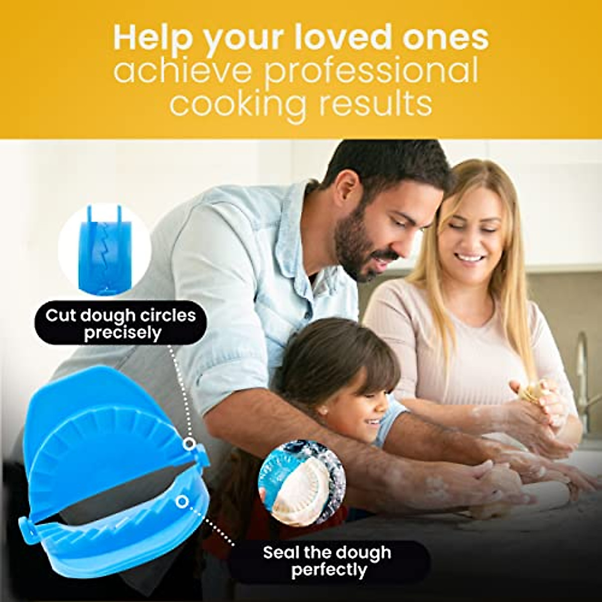 Machika Empanada Maker Press | Empanada Maker With Crimped Edges | Food Safe Empanada Dough Press | Set of 4 Sizes Included 3” | 4” | 5”| 6'' |