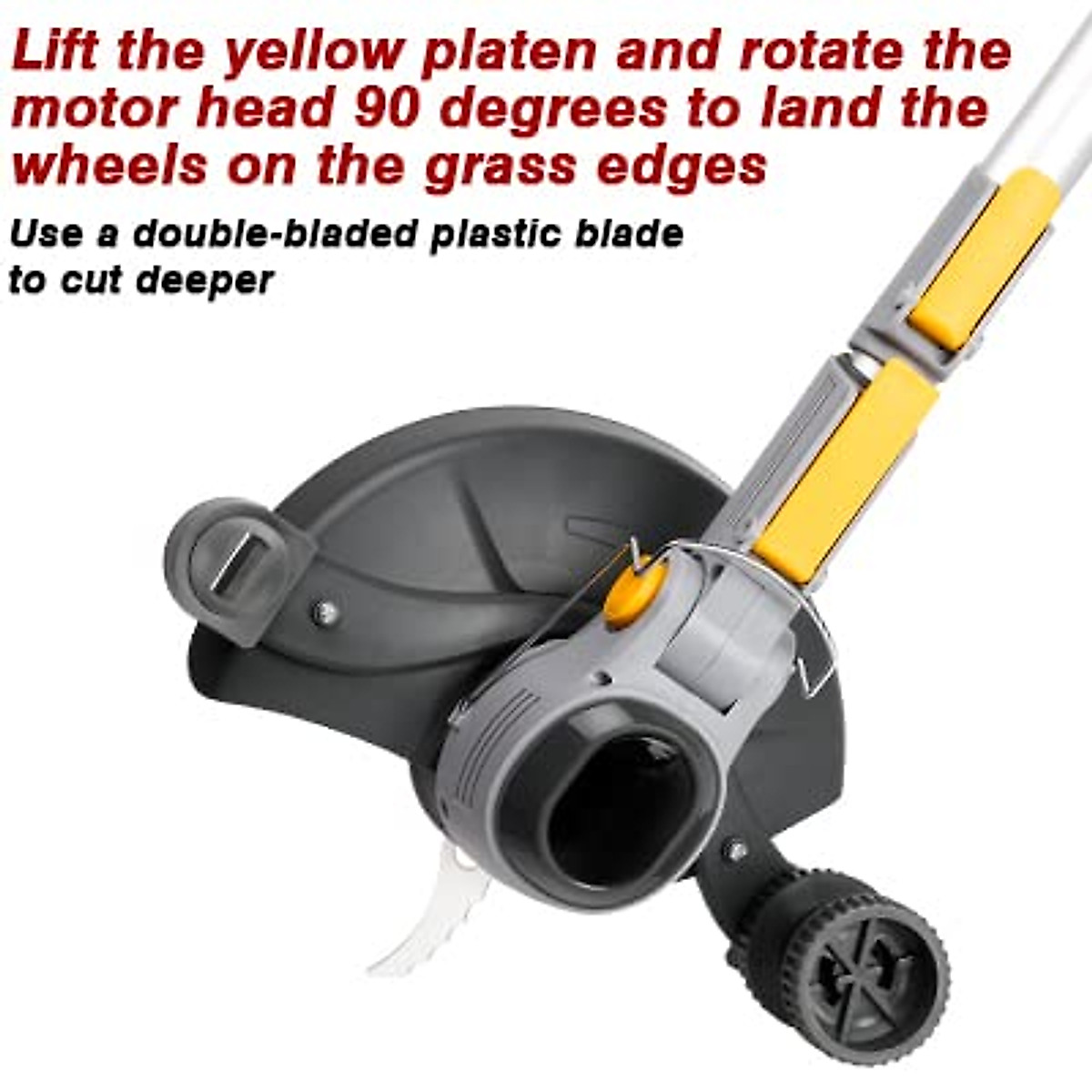 Weed Wacker Cordless - Battery Powered Weed Whacker Eater Rechargeable 3 in 1 - One 4.0 Ah Battery, AGUTEGUTE Weed Whacker Cordless 20V Electric Grass Edger Trimmer with Blade and Charger (One 4.0 Ah)