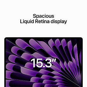 Apple 2023 MacBook Air Laptop with M2 chip: 15.3-inch Liquid Retina Display, 8GB Unified Memory, 512GB SSD Storage, 1080p FaceTime HD Camera, Touch ID. Works with iPhone/iPad; Space Gray