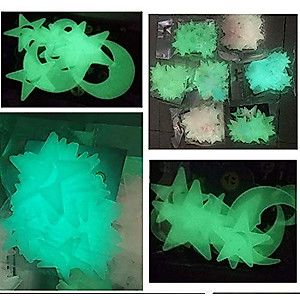 Stars Stickers for Ceiling, Adhesive 200PCS 3D Glowing Stars,Luminous Stars Stickers for Kids Bedroom Decor,Wall Stickers (Stars)