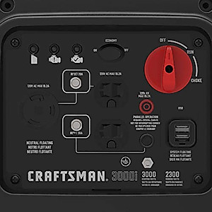 Craftsman C0010030 3,000-Watt Gas-Powered Portable Generator - Reliable & Versatile - Quiet Operation - Ideal for Outdoor Activities - Powered by Generac - 50 State/CARB Compliant