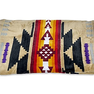 Nu Trendz Signature Southwest Design (Navajo Print) Sherpa Lined Throw 16112 Camel (tan)