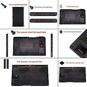 eXtremeRate Soft Touch Grip Black Console Back Plate DIY Replacement Housing Shell Case for Nintendo Switch Console with Kickstand – JoyCon Shell NOT Included