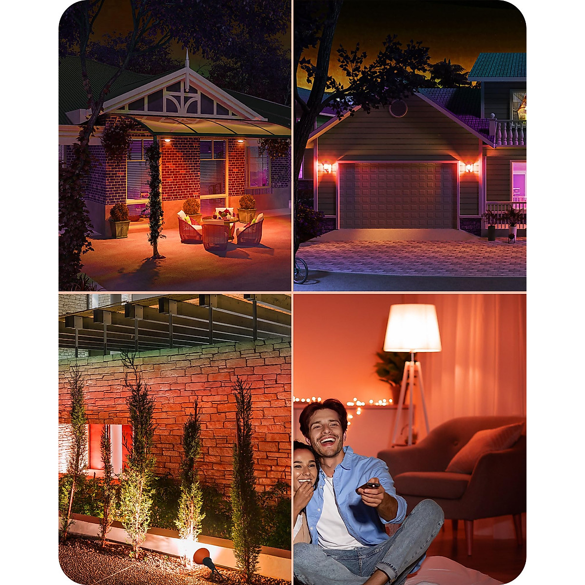 EDISHINE Christmas PAR38 Orange LED Flood Light Bulbs Outdoor, Dimmable Orange LED Light Bulb, 18W(120W Equivalent), Orange Flood Lights Bulb for Christmas Decorations, E26 Base, ETL Listed, 4 Pack