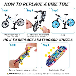 35 Pcs Mini Finger Toy Set, Finger Scooter/ Skateboards/Shoes/Bikes/ Tops/Pants/ Knee Pads, Tiny Swing Board, Mini Bike Wheels Toys for Party Favors