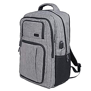 Rockland Slim Pro USB Laptop Backpack, Grey, Large