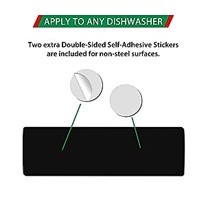 KitchenTour Clean Dirty Magnet for Dishwasher Upgrade Super Strong Magnet - Easy to Read Non-Scratch Magnetic Silver Indicator Sign with Clear, Bold & Colored Text Silver