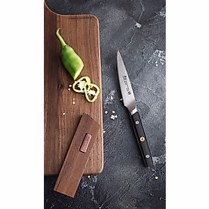 Cangshan TC Series 1021042 Swedish 14C28N Steel Forged 5-Inch Utility Knife and Wood Sheath Set