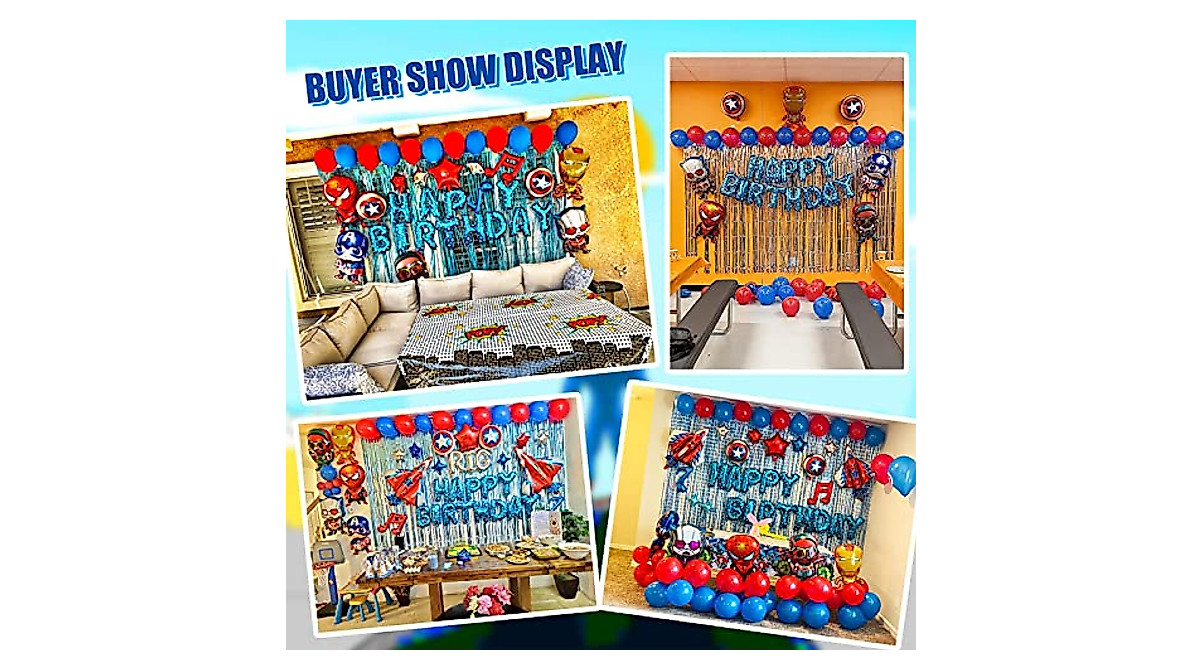 Superhero Birthday Party Decorations - 72 Pack Set