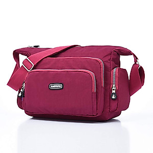 MINTEGRA Crossbody Bag for Women Anti-theft RFID Card Slot Multi Pocket Shoulder Bag Nylon Lightweight Messenger Bag