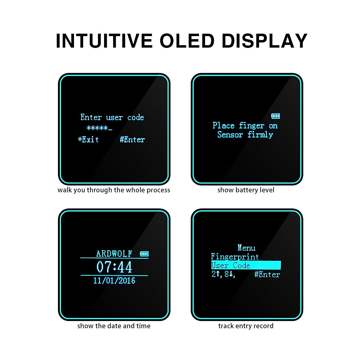 Fingerprint Door Lock, ARDWOLF A10 Keyless Entry Smart Biometric Door Locks with Digital Keypads Electronic Touchscreen and Reversible Handle Backup Keys for Home Office Front Door