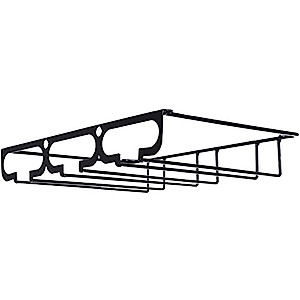 Household Wine Glass Rack, Wine Cabinet Goblet Rack, Wine Glass Rack, Wine Rack Hanging Rack (Color : Black, Size : 3 Rows)