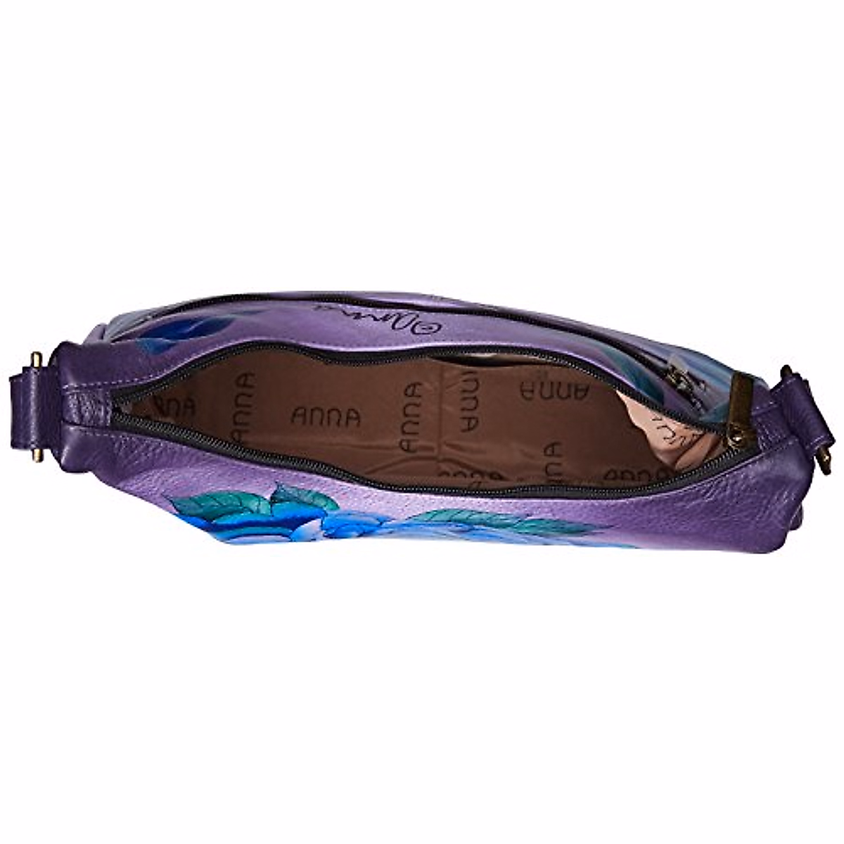 Anna by Anuschka Women's Genuine Leather Medium Hobo Shoulder Bag | Hand Painted Original Artwork | Precious Peonies