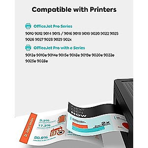 TESEN Remanufactured 962XL (Larger Capacity) Ink Cartridge Replacement for HP 962XL 962 for HP OfficeJet Pro 9015e 9018e 9028e 9010 9012 9014 9015 9016 9018 9019 9020 9025 9026 Printer (4 Combo Pack)