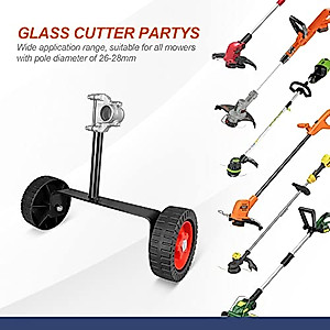 KALAWW Adjustable String Trimmer Support Wheel Attachment 26mm(1 inch) and 28mm(1.1 inch) for Weed Trimmer Gas String Trimmer Petrol/Electric Brushcutter Strimmer