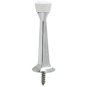 10 Pack - Designers Impressions Polished Chrome Heavy Duty Solid Rigid Door Stop w/ Rubber Tip : 2113