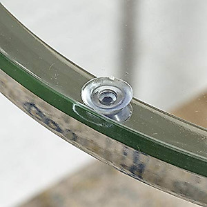 Walker Edison Cora Modern Glass Top Round Accent Table with X Base, 16 Inch, Glass and Chrome