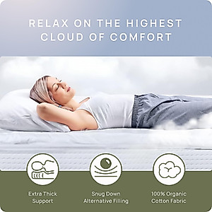 Plush Extra Thick Short Queen Mattress Topper for RV Camper(60x75 Inches), Cooling & Soft Pillow Top Mattress Topper with Cotton Cover, Overfilled Mattress Pad Cover for Firm Mattress