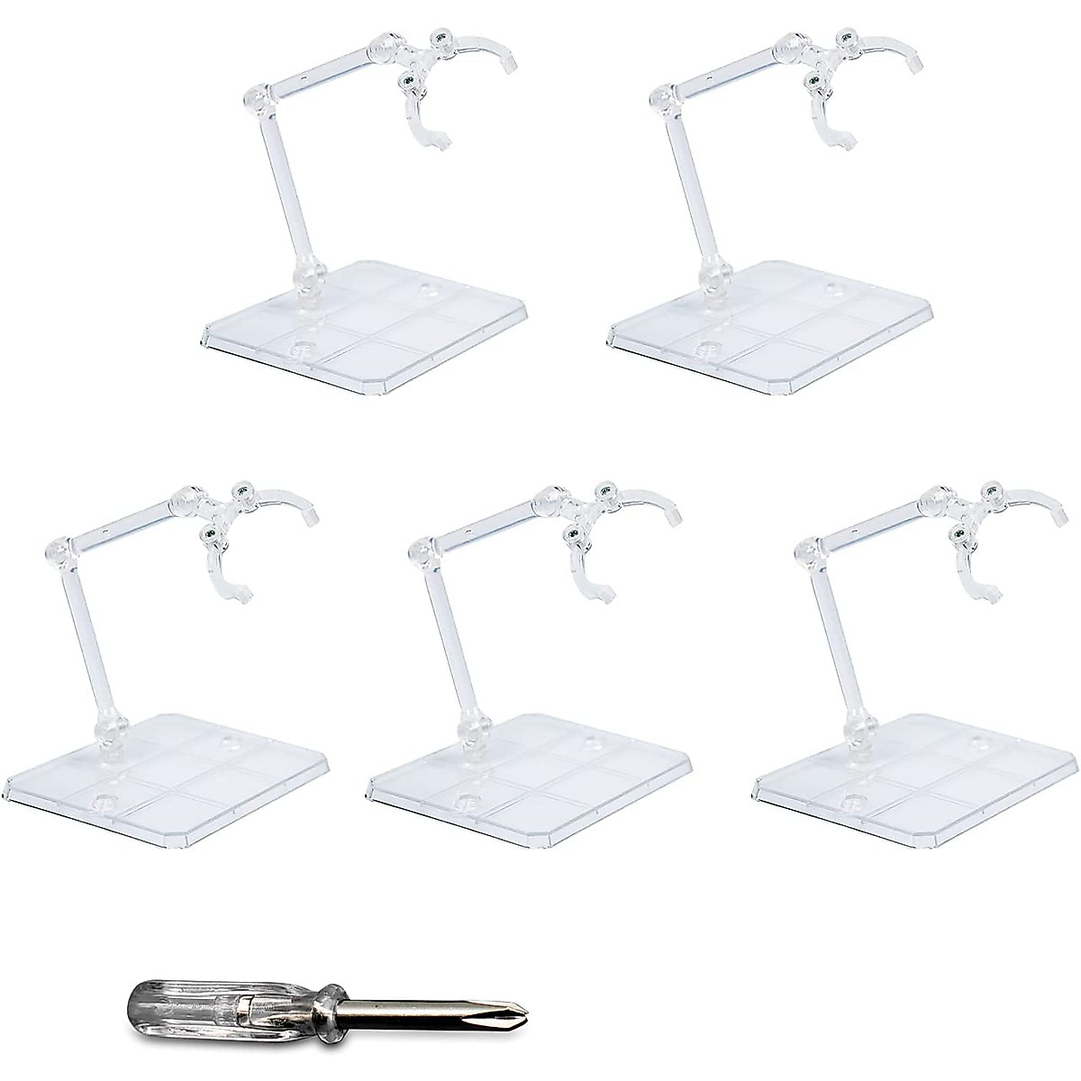 EFAILY Action Figure Stand,5pcs Assembly Action Figure Display Holder Base for Gundam,Doll Model Support Stand Compatible with HG RG SD SHF Gundam 1/144 Toy with Screwdriver