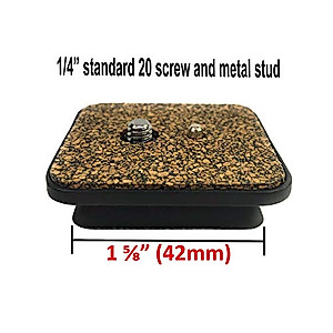 DaVoice 42mm Tripod Quick Release Plate Head Mounting Parts Replacement for Ambico V-0554, Promaster 6100 6160 7100 FW29T, Vivitar V3000 Hakuba S-4500 S-6000 Velbon Sherpa 200R 800R Tripod Mount 1 5/8