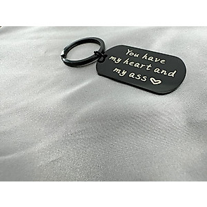 ZAHSY Christmas Gifts for Boyfriend Husband Anniversary Valentines Gifts from Girlfriend Wife You Have My Heart and My Ass Keychain for Boyfriend BF Gifts Husband Birthday Gift