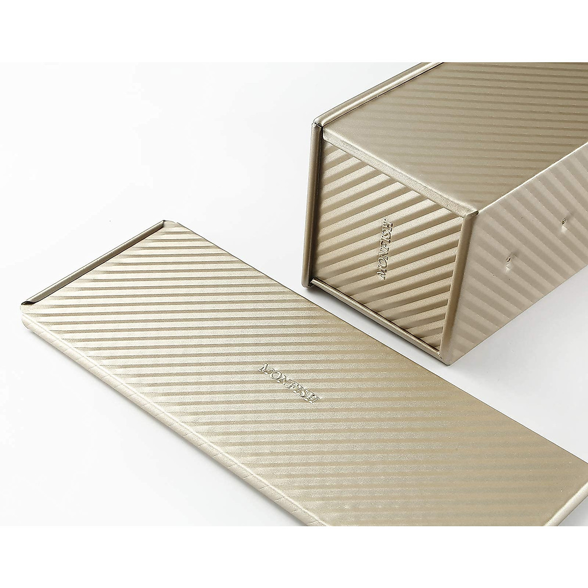 Pullman Loaf Pan w Cover Toast Mold rectangle loaf pan w lid 2.2lb dough alluminumed steel champange gold non stick baking bread pan