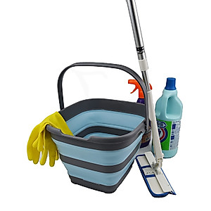 SAMMART 10L (2.6 Gallon) Set of 2 Collapsible Rectangular Handy Basket/Bucket (Sea Angel + Orange, 2)