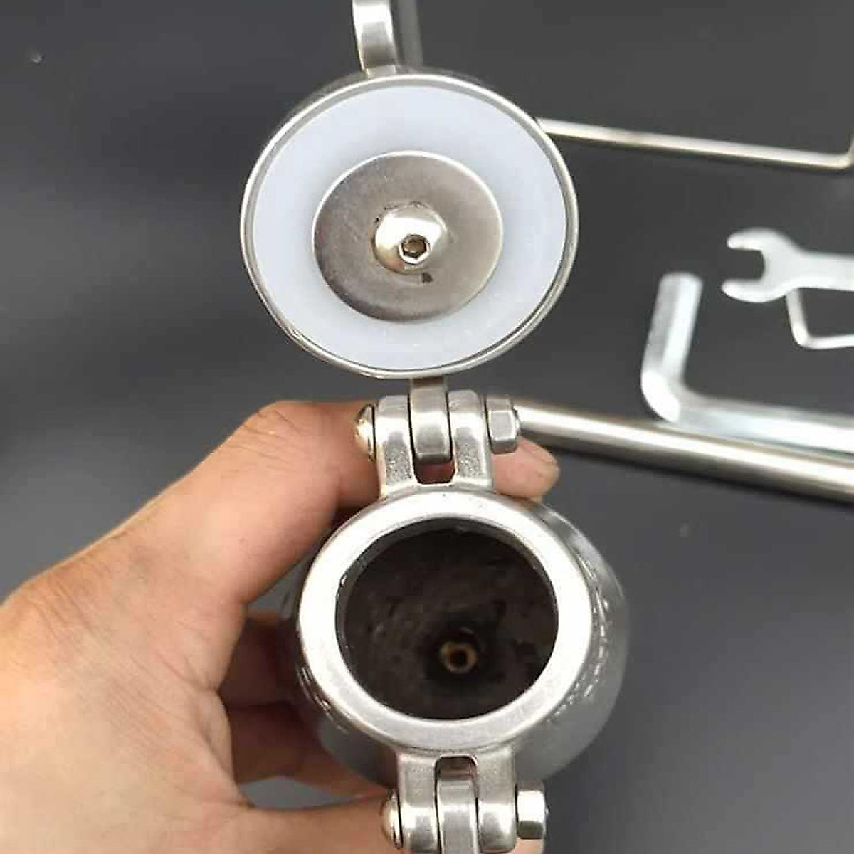 Hand Popcorn Machine, High Pressure Popcorn Maker, Chinese Traditional Old-Fashioned Pop Corn Machine, Stainless Steel Mini Hand Cannon Food Amplifier