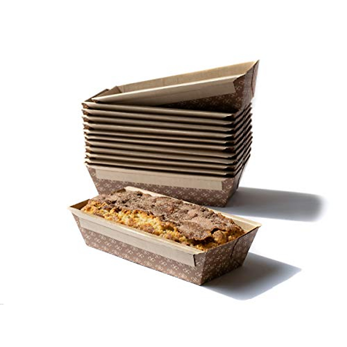 JA Kitchens Disposable Bread Loaf Pans for Baking - 7 x 3.5 x 2 Inches - Medium Kraft Paper Bread Pan - SET of 32