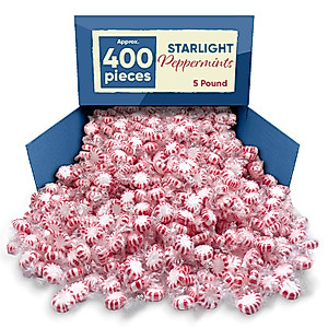 Starlight Peppermint Bulk Candy - 5 Pounds Approx 400 Pieces - Bulk Candy Individually Wrapped - Hard Candy - Mints Bulk - Christmas Candy, Peppermint Candy - Ideal Christmas Peppermint - Candy - Holiday Mints - Christmas Candy Bulk