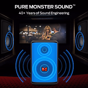 80W Monster Sparkle Bluetooth Speaker with Colorful Lights, 24H Playtime, Waterproof - For Home, Outdoor Parties