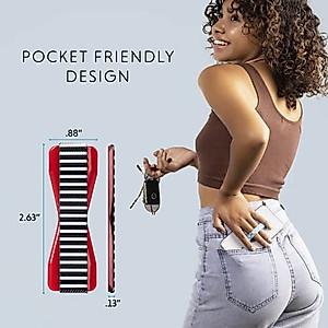 Phone Grip for Most Smartphones and Mini Tablets, MOD Design Colored Elastic Strap with Red Base, LH-01-MOD