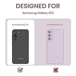 DagoRoo for Samsung Galaxy S23 Case with Tempered Glass Screen Protector, Girls Women Crystal Clear Flower Pattern Cases, Slim Fit Soft TPU + PC Shockproof Cover for Galaxy S23 (Purple)