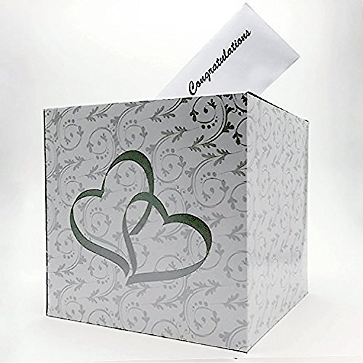 Adorox Money Box Memory Cards Reception Centerpiece Box (Double Heart)