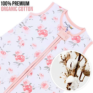 Mama Cheetah Baby Sleep Sack 0.5 TOG, Organic Cotton Baby Wearable Blanket with Two-Way Zipper, Swaddle Transition Baby Sleeping Bag for Newborn Infant Toddler Boy Girl, 0-3 Months