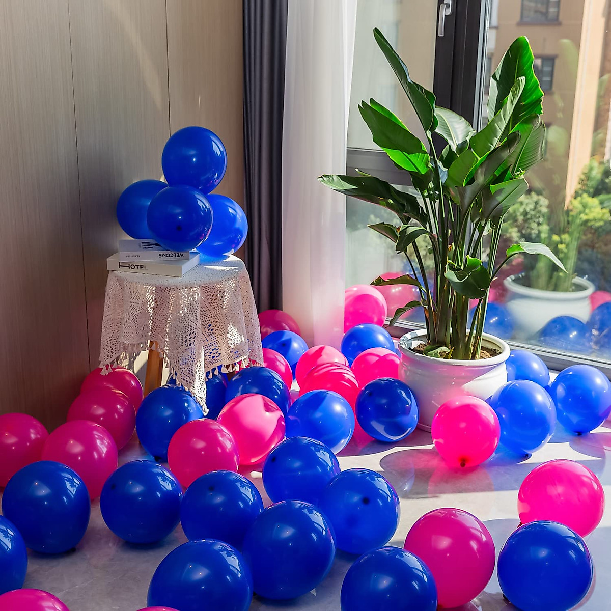 70pcs Royal Blue Balloons,12inch Dark Blue Latex Balloons Garland Arch for Birthday Baby Shower Wedding Valentine's Anniversary Party Decorations(With 2 Ribbons)