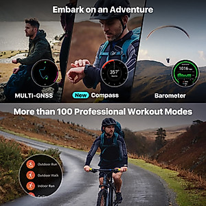 Ticwatch Pro 5 Smartwatch for Men Snapdragon W5+ Gen 1 Wear OS Smart Watch 80 Hrs Long Battery Life Health Fitness Tracking 5ATM Water Resistance GPS Compass Android Only Compatible, Obsidian