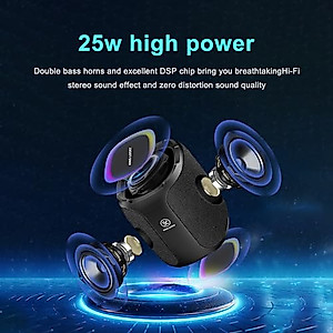 Kinglucky Bluetooth Speaker, Portable Wireless Bluetooth Speaker, 25 Watts, Loud Stereo, Strong Bass, IPX7 Waterproof Shower Speaker, Loud Bluetooth Speaker for Home/Party/Outdoor/Beach