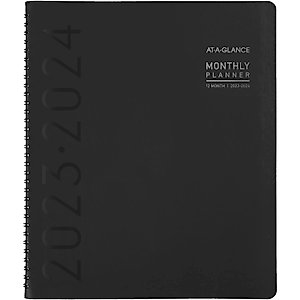 AT-A-GLANCE 2023-2024 Planner, Monthly Academic, 9" x 11", Large, Contempo, Black (70074X05)