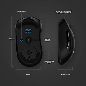 Logitech G915 Mechanical Gaming Keyboard and Logitech G703 Lightspeed Wireless Gaming Mouse Bundle