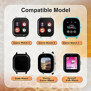 Ookids 3 Pack Leopard Engraved Bands Compatible with Verizon Gizmo Watch 1/2/3 Band Replacement for Boys Girls, Gabb Watch Strap SyncUP Kids Watch Band, 20mm Soft Silicone Sport Wristbands