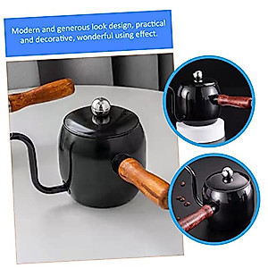 MOLUCKFU Coffee Pot Coffee Machines for Home Mini Coffee Machine Grease Can Home Espresso Machine Coffee Kettle Mini Kettle Espresso Coffee Small Tea Kettle Stainless Steel Black