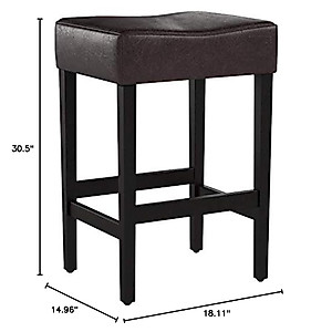 Christopher Knight Home Lopez Leather Backless Bar Stools, 2-Pcs Set, Brown