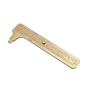 WREOW Brass Caliper 100mm / 4 inch Gauge Vernier Pocket Caliper for Bead Wire Jewelry Measuring (Double Scale)