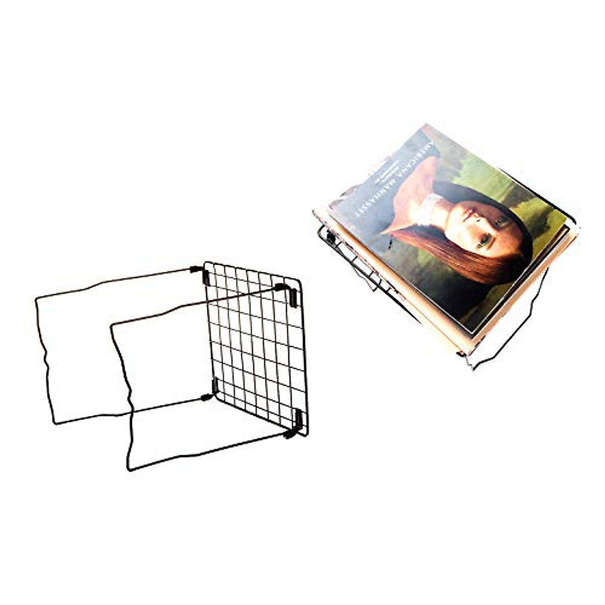 Mind Reader BORGLOCK-BLK Freestanding, 12.5 Inch Wire Shelf, Accessories Shelving Unit, Foldable, Portable, Ideal for School, Work and Gym Lockers. Holds up to 30 pounds, Black Metal