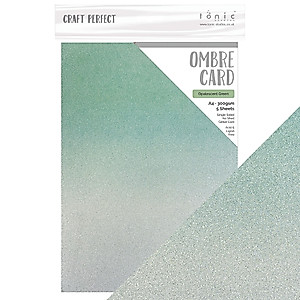Craft Perfect Ombre Glitter Cardstock 8.5"X11"-Opalescent Green