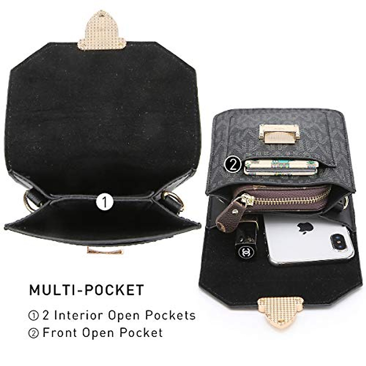 MKP Women Fashion Signature Lightweight Cute Small Crossbody Bags Cell Phone Purse Wallet Shoulder Bag With Snap Closure