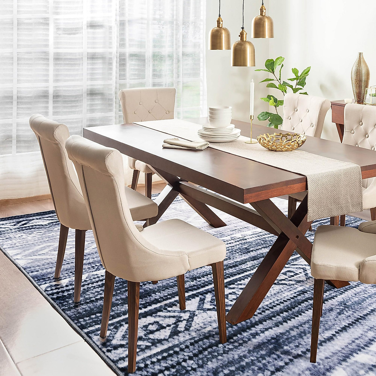 RUGICI Area Rugs 4x6,Washable Area Rug for Living Room,Ombre Low Pile Rug,Non-Slip Non-Shedding Bedroom Rug,Indoor Modern Carpet for Bedroom Kitchen Dining Room Home Decor, Grey