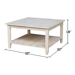 International Concepts Coffee Table, Unfinished