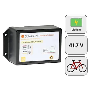 Genasun GVB-8-Li-41.7V-WP, 8A (Input) Waterproof Voltage Boosting MPPT Solar Charge Controller for 36 V Nominal 10S Lithium Batteries (eBikes)